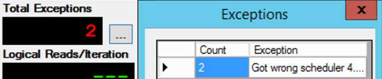 Sqlquerystress Exceptions
